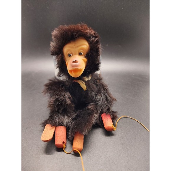Unbranded | Toys | Vintage Rubber Face Fuzzy Swinging Monkey Made In ...